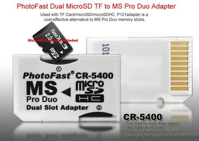 Купити PhotoFast CR-5400 Перехідник Memory Stick Pro Duo на 2 micro SD ...