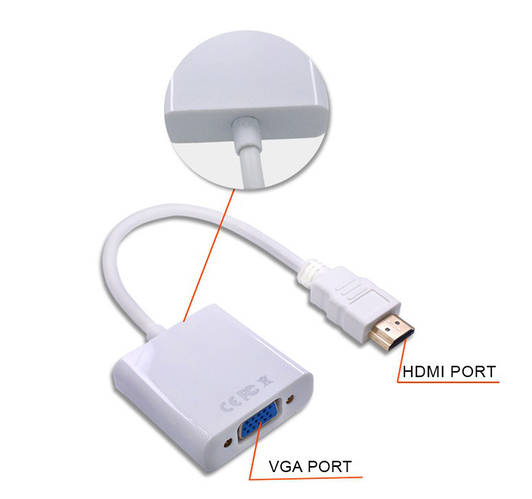 Конвертер HDMI VGA 720p, 1080i, 1080p (без виведення звуку, HDCP, без ...