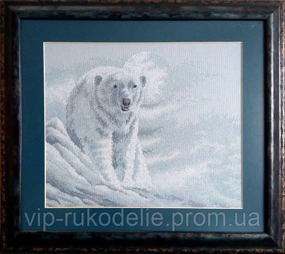 Вишита картина Білий ведмідь цена 2000 грн — Prom Ua Id 609025445