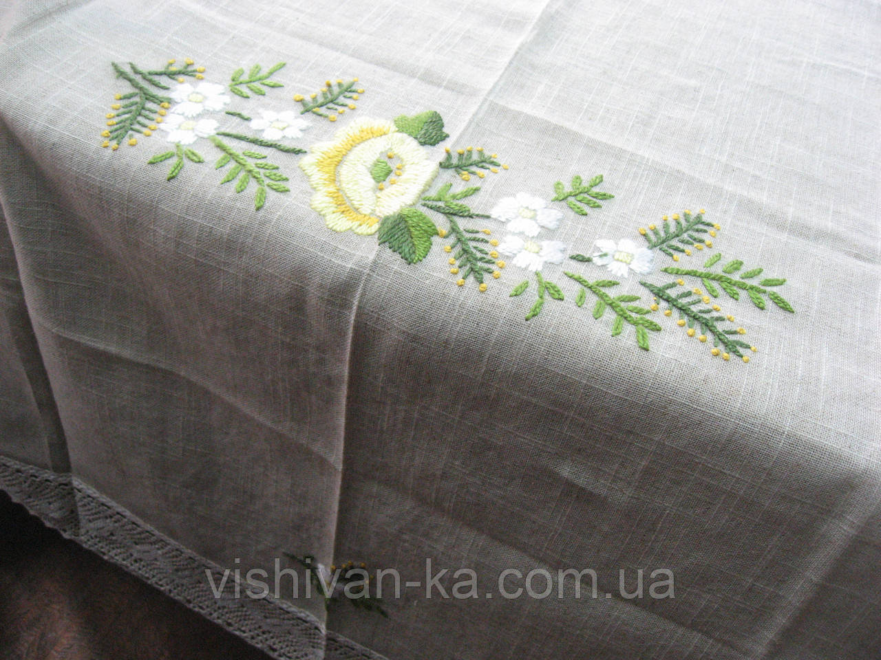 Скатертина вишита Квіти Id 647793855 цена 1450 ₴ купить на Prom Ua