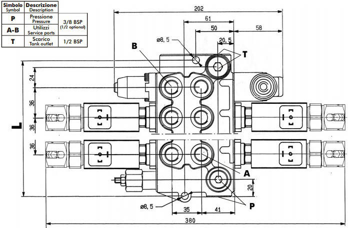 Моноблочные гидрораспределители с электрическим управлением OMFB 12V (4 ...