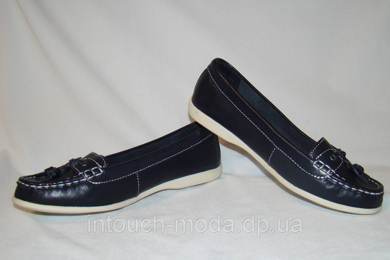 Мокасины Женские, Кожаные, Синие Marks Spencer (размер 37 (UK4 ...