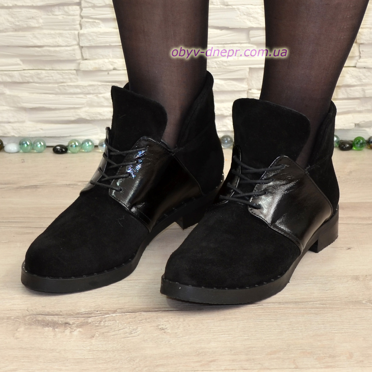 Ботинки женские замшевые на невысоком каблуке: продажа, цена в Днепре ...