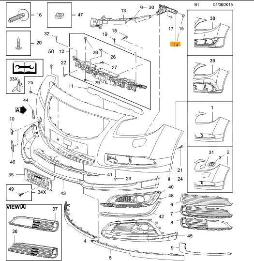 Напрямна переднього бампера ліва GM 22798555 OPEL Insignia&Buick Regal ...