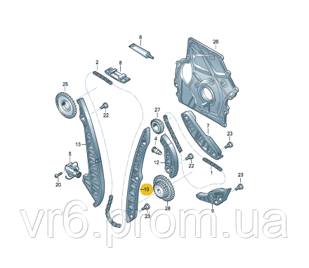 Планка успокоителя цепи VW 06K109469D/M: продажа, цена в Киеве. Ремни ...