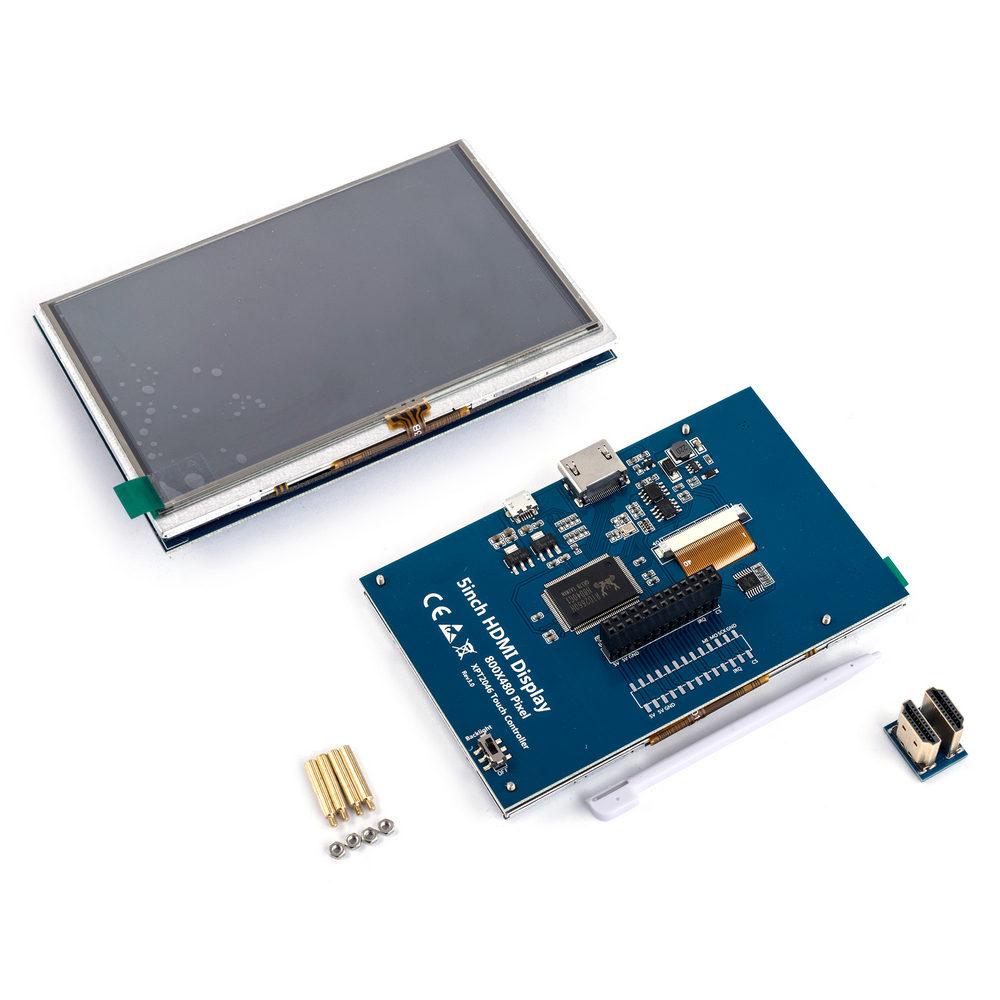 Дисплей Raspberry 5inch HDMI Display 800X480 XPT2046 Touch Controller ...