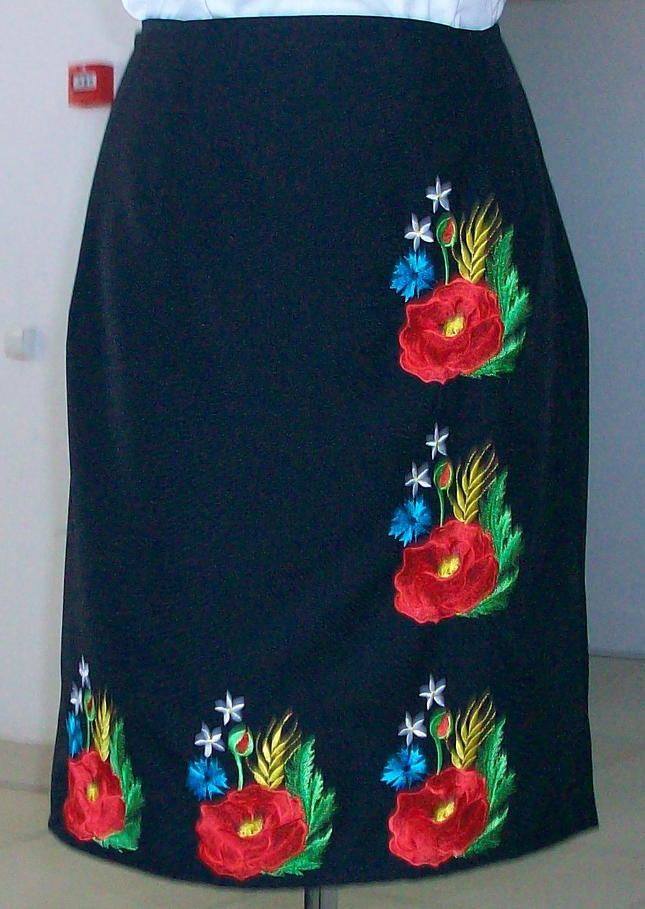 Купить Спідниця українська вишита плахта з вишивкою Маки от компании Франі