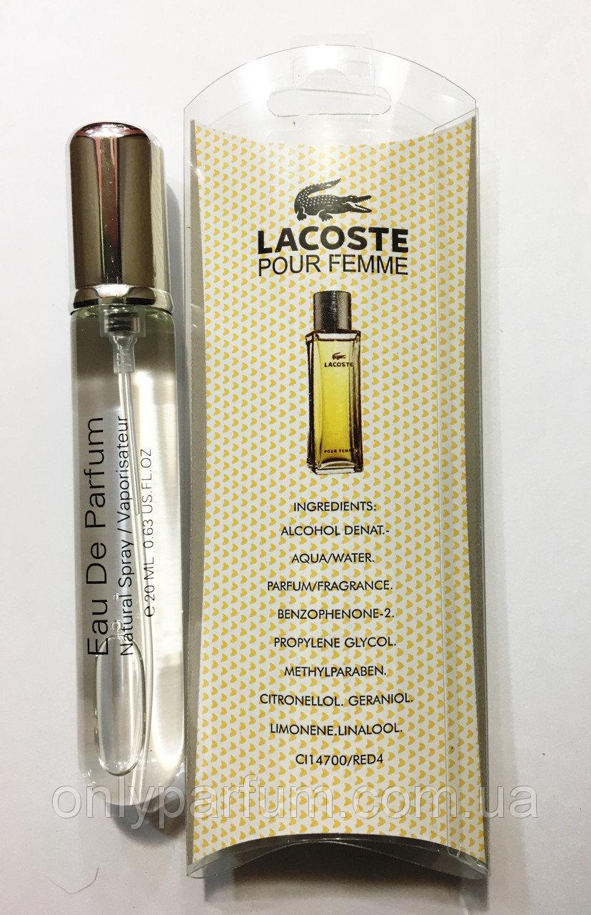 Туалетная Вода Спрей Lacoste "Pour Femme" 20ml — Купить Недорого на ...