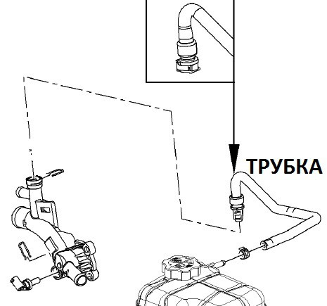 Патрубок отвода газов от расширительного бачка GM 13251447 A14NEL ...