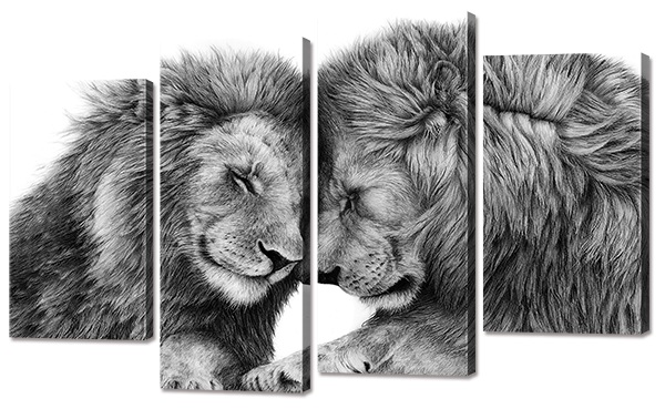 Купить Модульная картина "Два льва", цена 1053 ₴ — Prom.ua (ID#575801506)