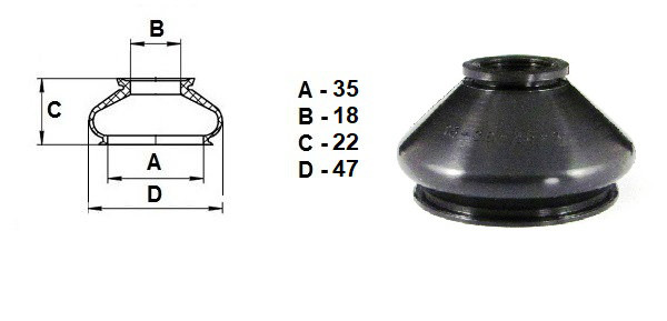 Пыльник Универсальный для Шаровой Опоры, Рулевого Наконечника (18*35*22 ...