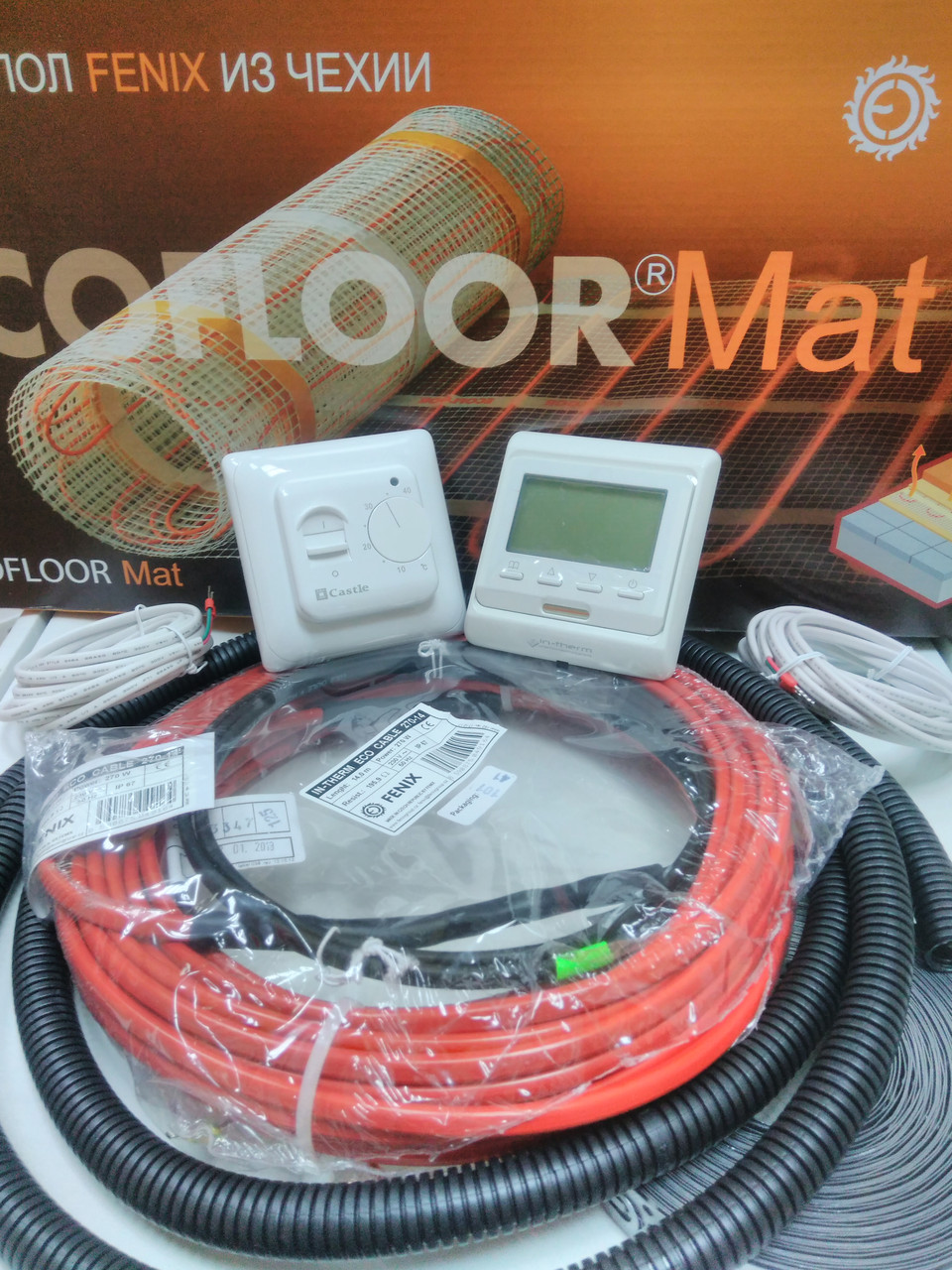 Купить 1.8m2 Нагревательный кабель Fenix IN-THERM ECO длиной 14м с терморегулятором, цена 2410 ...