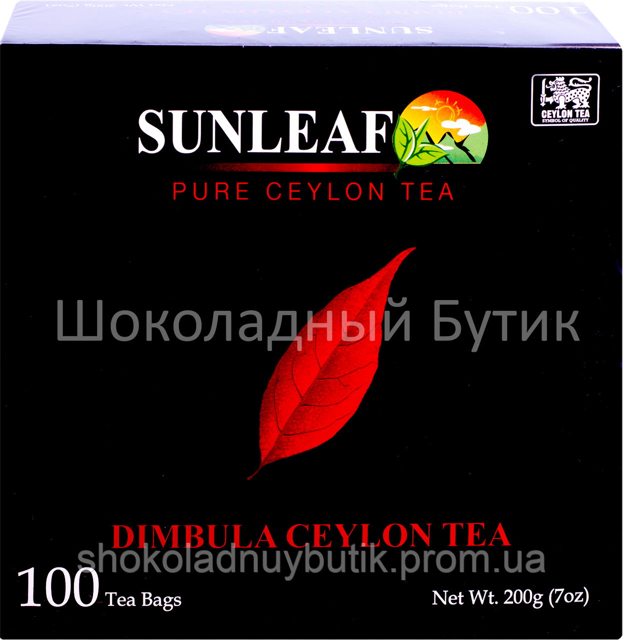 Чай SUNLEAF ДІМБУЛА CEYLON, чорний чай, 100 пакетиків, 200г.: продаж ...