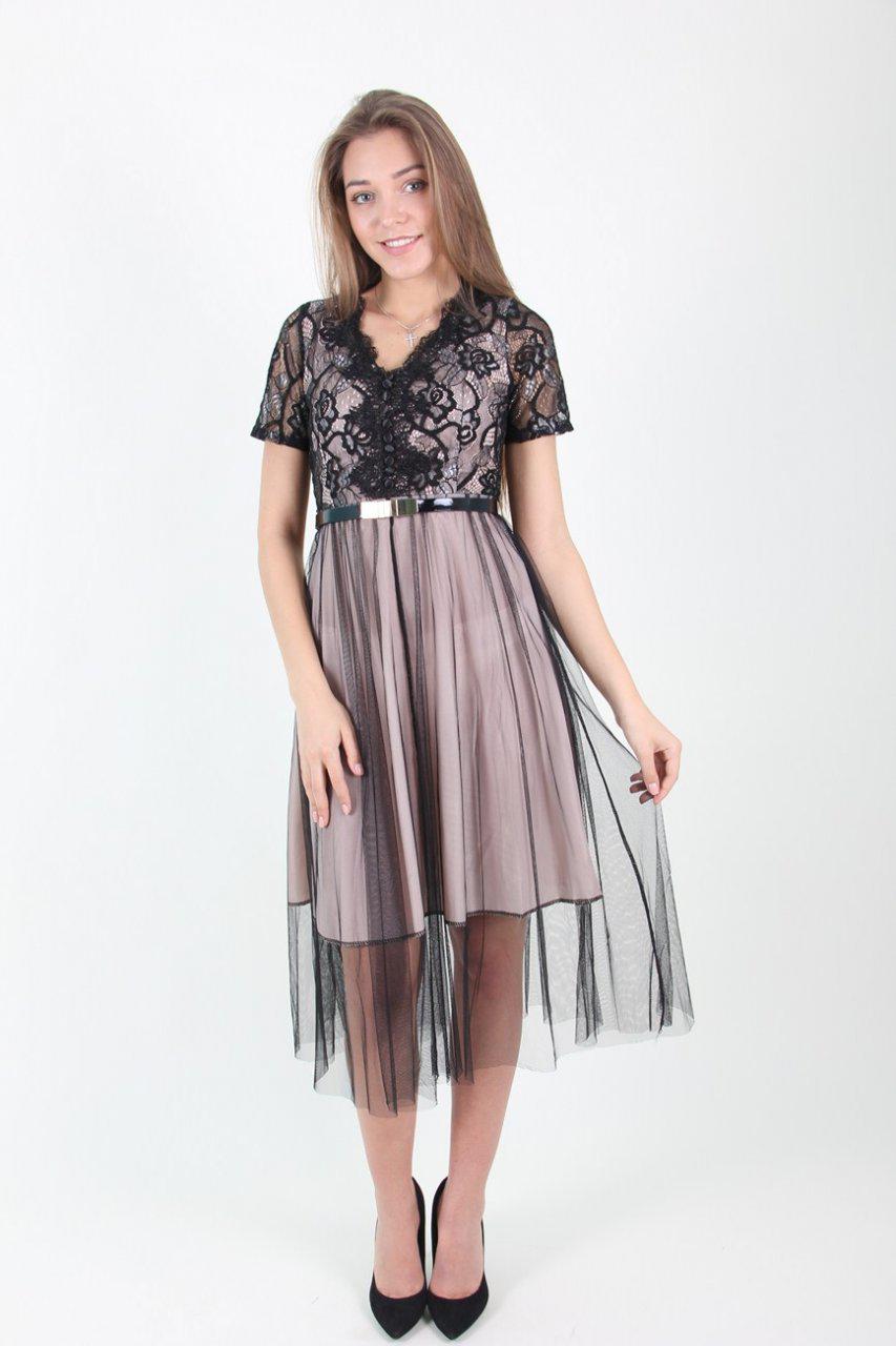 Нарядное Молодежное Платье Миди с Фатиновой Юбкой — Купить Недорого на ...