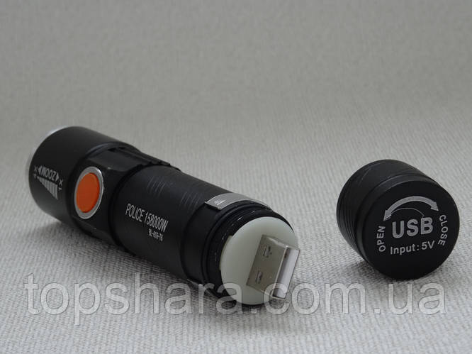 Фонарик ручной Police BL-616-T6 Zoom USB зарядка, цена 640 грн — Prom.ua (ID#697622517)