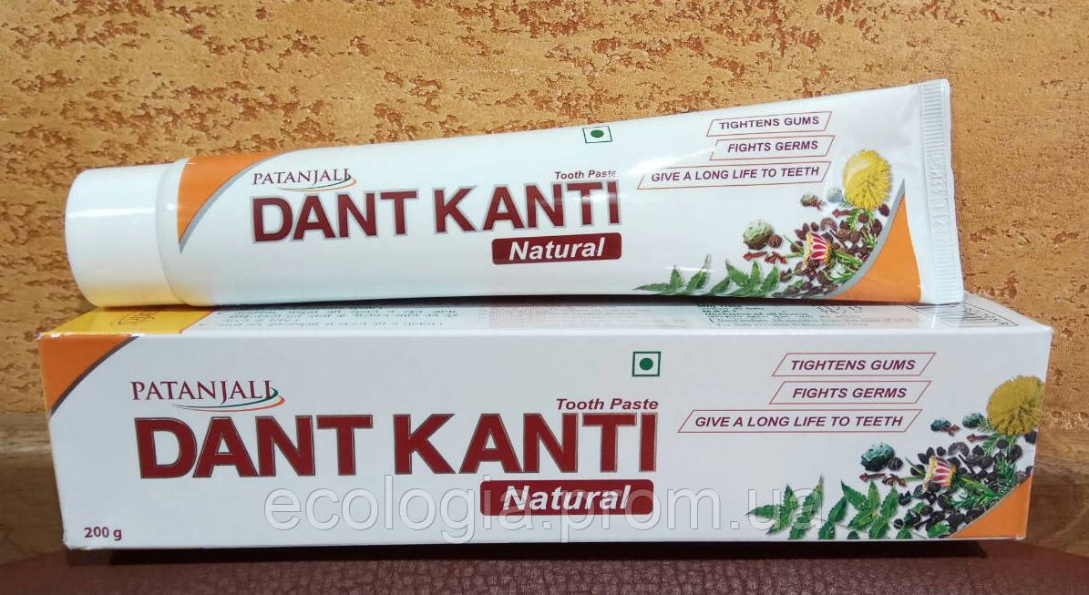 Купить Дант Канти Dаnt Kanti Natural Patanjali 200 гр СРОК по 07.2023 Травяная ежедневная зубная ...