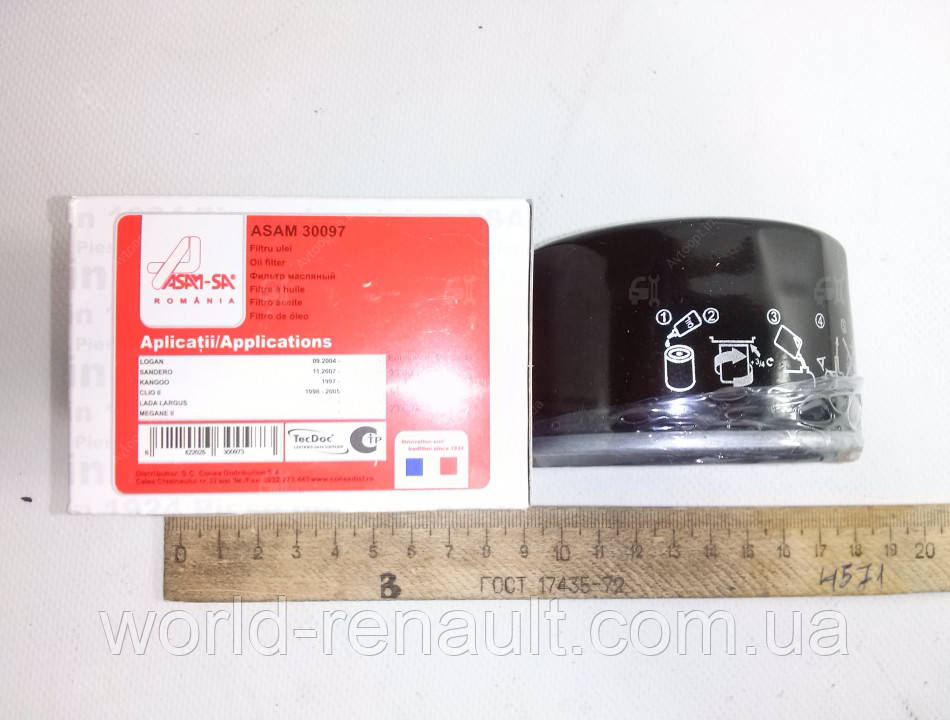 ASAM 30097 - Масляный фильтр на Рено Меган 3, Рено Флюенс 1.6i 16V K4M ...