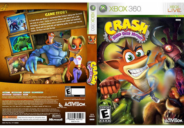 Xbox 360 Crash Bandicoot Mind over Mutant LT 3.0 LT 2.0