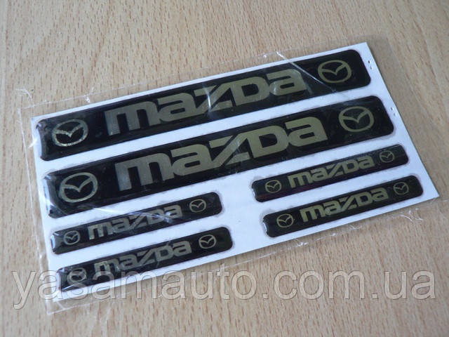 Наклейка S Маленькая Mazda Набор 6шт (2шт-11х1,5см и 4шт-5х0,7см ...
