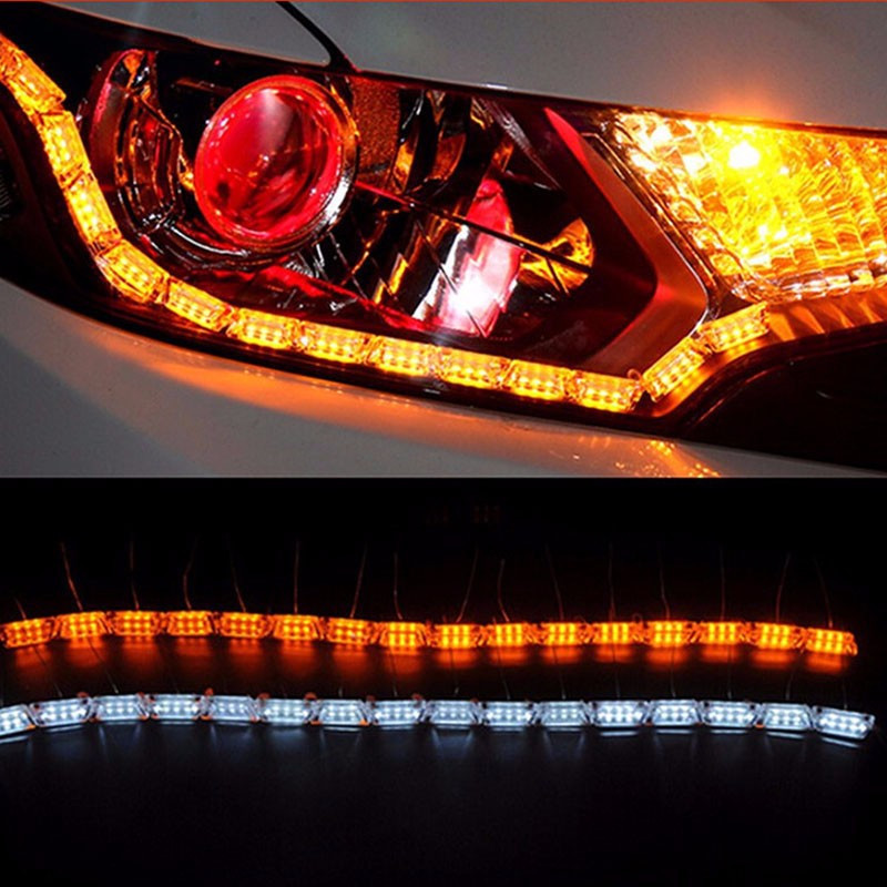 Гибкие Crystal LED Strip DRL с "бегущим" поворотом 65 см КОМПЛЕКТ ...