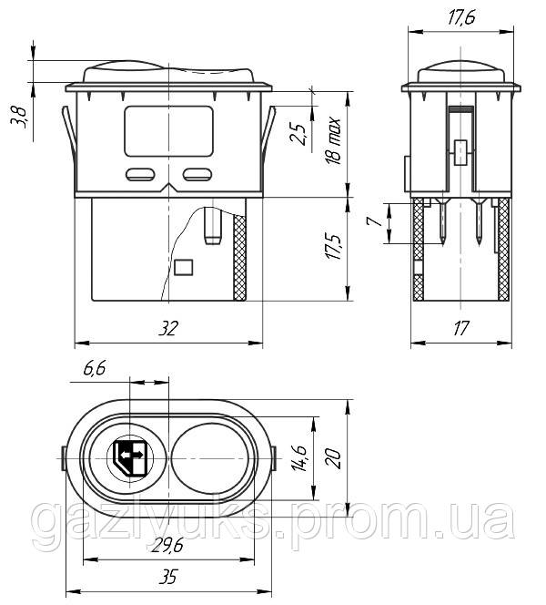 Кнопка стеклоподъемника ГАЗ 3110, ВАЗ, УАЗ (ID#449089373), цена: 45 ...