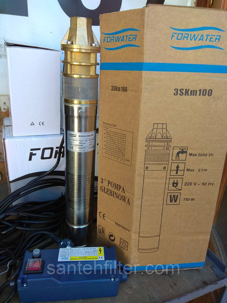 Бытовой насос водяной глубинный погружной 3SKM 100 Форватер, Maxima ...