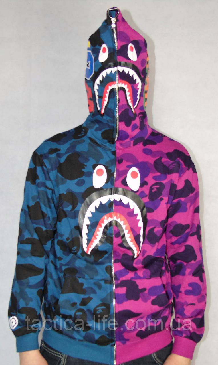 Толстовка Bape Shark Blue and Purple/Унісекс: продаж, ціна у Києві ...
