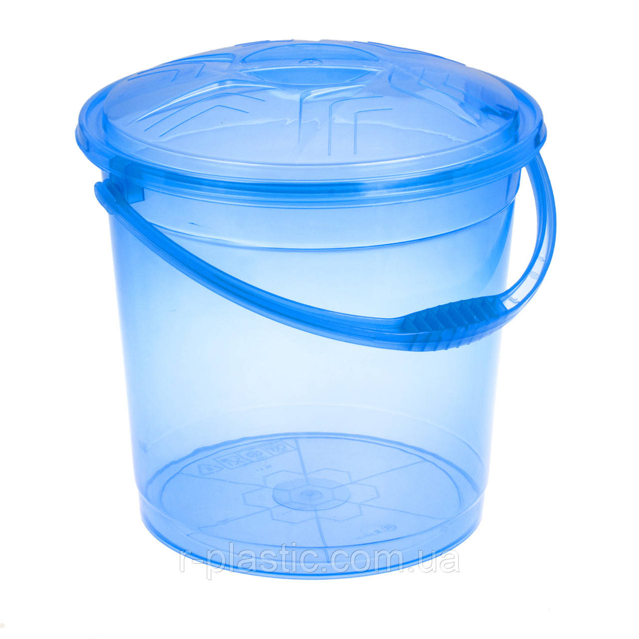 Ведро прозрачное с крышкой 10л R-Plastic голубое: продажа, цена в ...