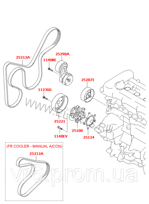 Ролик натяжения ремня генератора в сборе HYUNDAI i20, i30, Accent 25281 ...