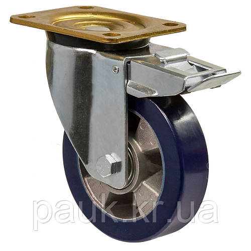 Колесо 5904-M-160-B, Ø 160 мм, 59 Medium, поворотне колесо, алюмінієве колесо з гальмом ...