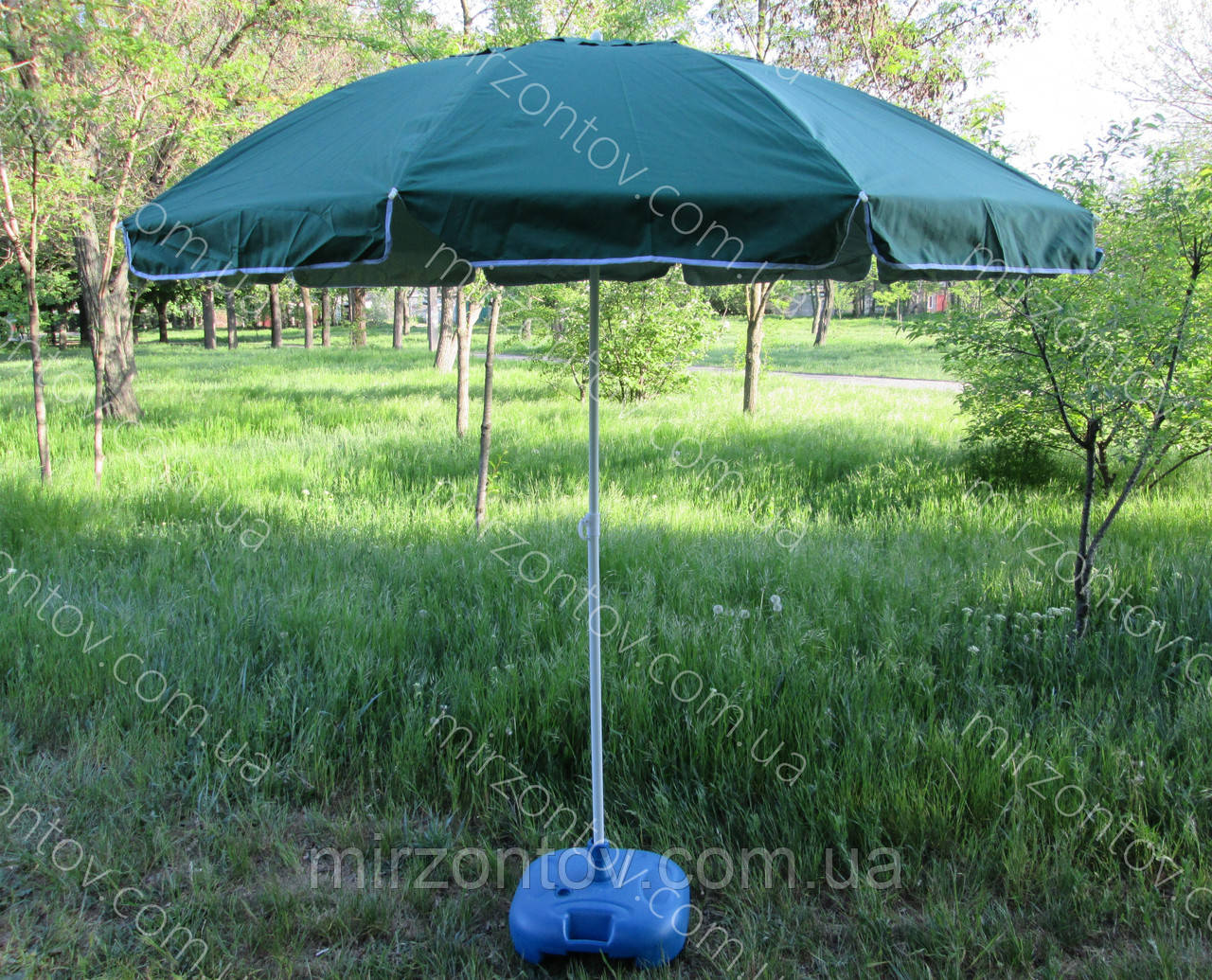 Зонт торговый пляжный с клапаном 2,2 м дм 10 спиц зеленый, синий (ID ...