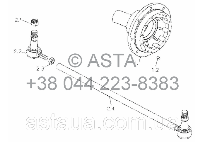 Передний мост в сборе-поворотный кулак на YTO-X904, цена — Prom.ua (ID ...