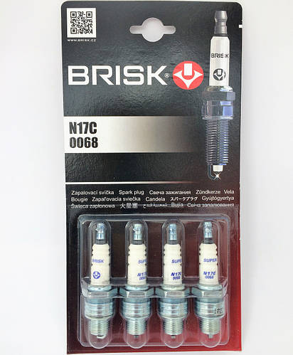 Купить Brisk Super N17C 0068 свечи зажигания 4 шт в блистере, цена 196 ...
