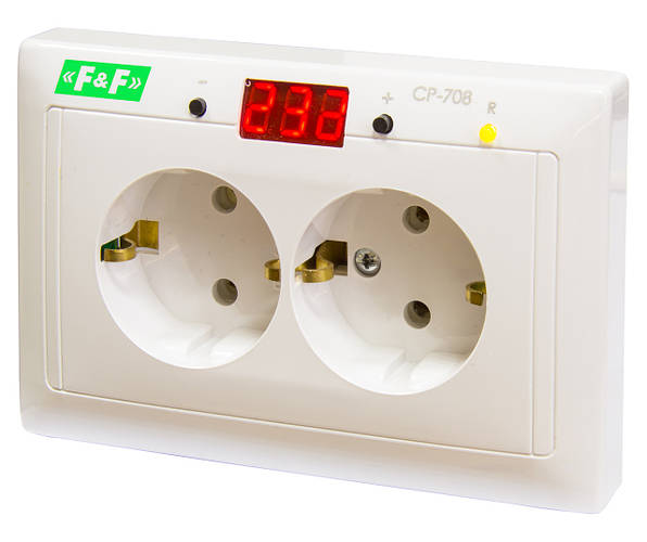 Реле напруги CP-708 100-300В 10А 1-фазне, двійна розетка, купить на Prom.ua