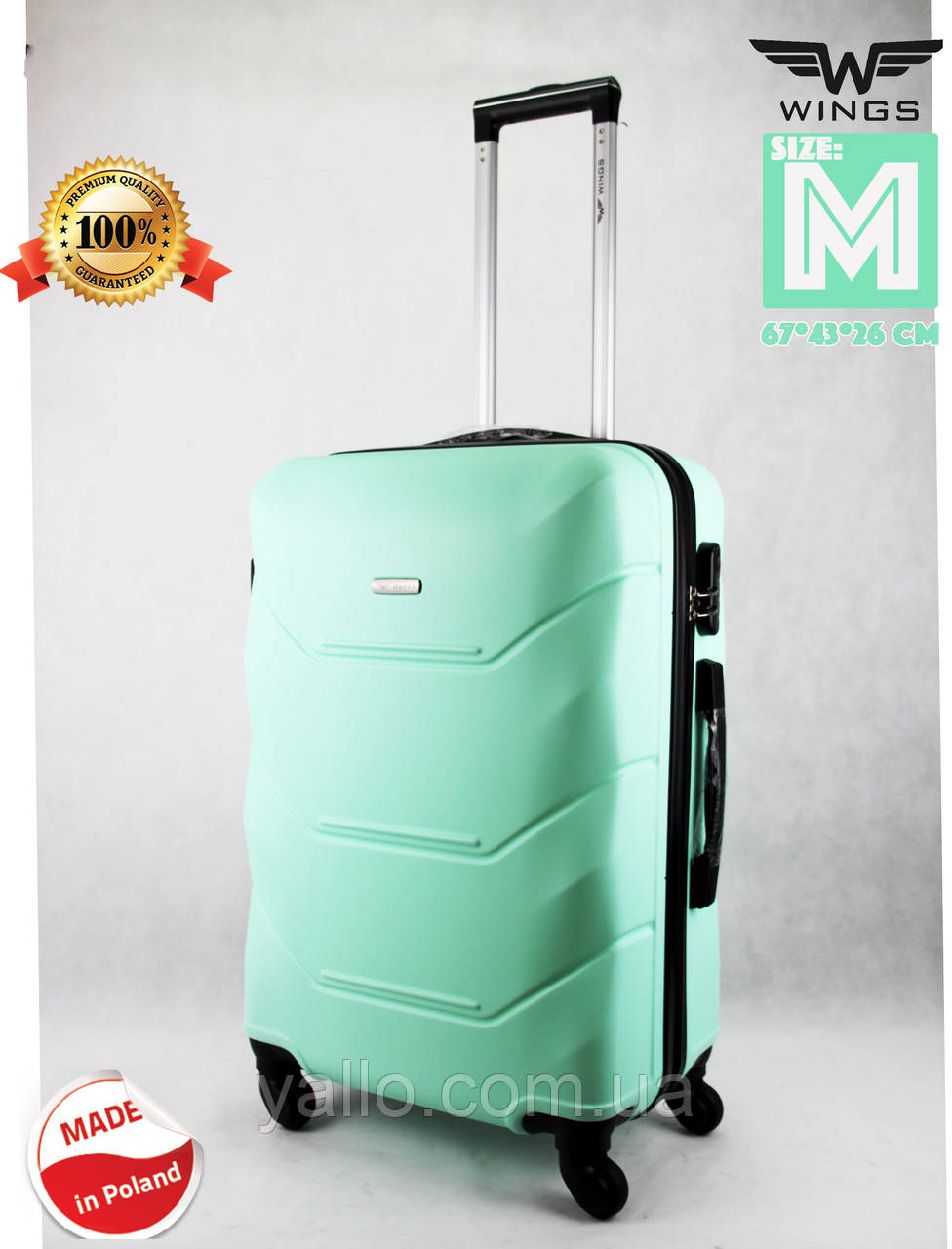 Валіза Ударостійка! Середній із полікарбонату WINGS 147 CARBON LIGHT ...