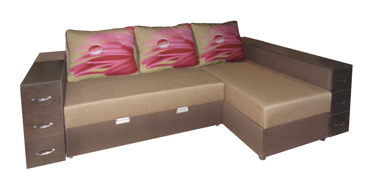 Угловой диван на пружинном блоке с большим спальным местом - 88 фото