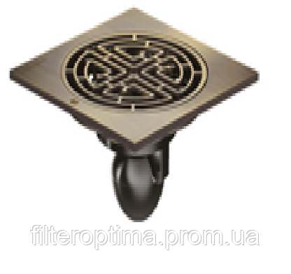 Купить Трап сливной полированная бронза с сухим затвором 10х10 C9 ...