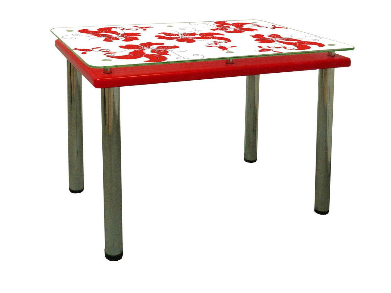 Стол кухонный Гермес Покраска Цветы 90х60 (Антоник ТМ) 120х70 (ID ...