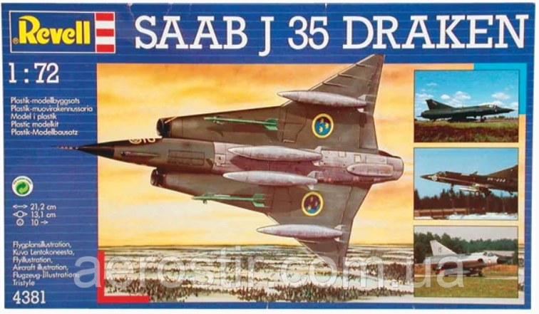 Купити SAAB J 35 Draken 1/72 REVELL 4381, ціна 480 ₴ - Prom.ua (ID# 745152787)