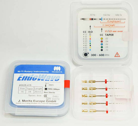 EndoWave машинні нікель-титанові файли 5шт. №15, 06, 25, ціна: 2734 ...