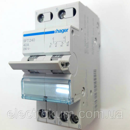 Переключатель I-0-II 2 полюса 40А HAGER SFT240, цена 553.80 грн - Prom ...