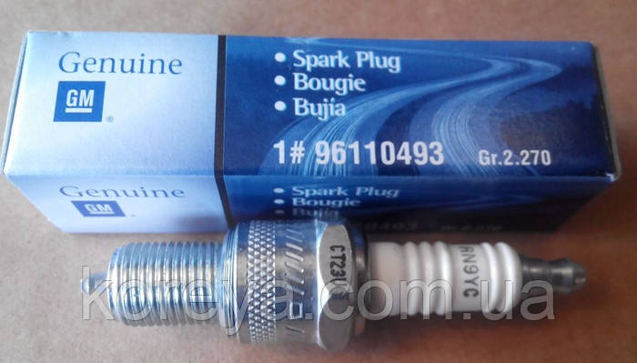 Свеча зажигания (1 шт) Сенс, Ланос, Авео 1.5 GM RN9YC 96110493, цена ...