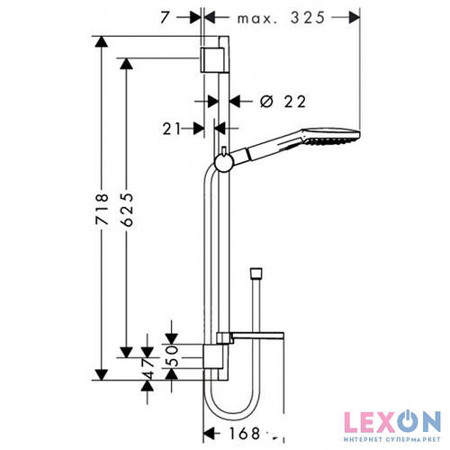 Душевой гарнитур Hansgrohe Select E 120 26620000, цена 8656 грн — Prom ...