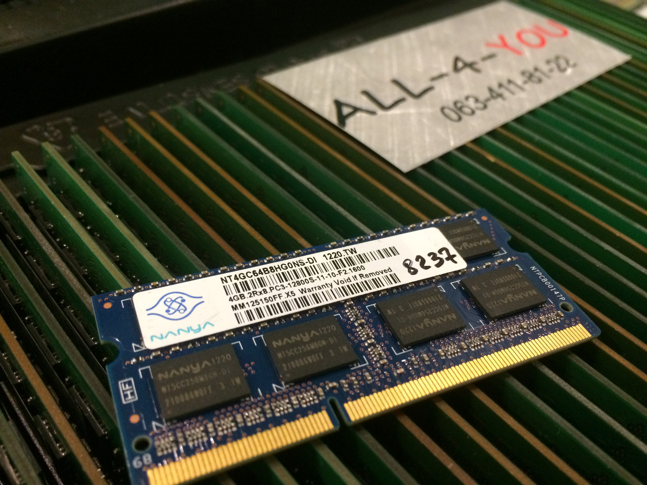 Оперативна Пам`ять NANYA DDR3 4GB SO-DIMM PC3 12800S 1600mHz Intel/AMD — Купить Недорого на Bigl ...