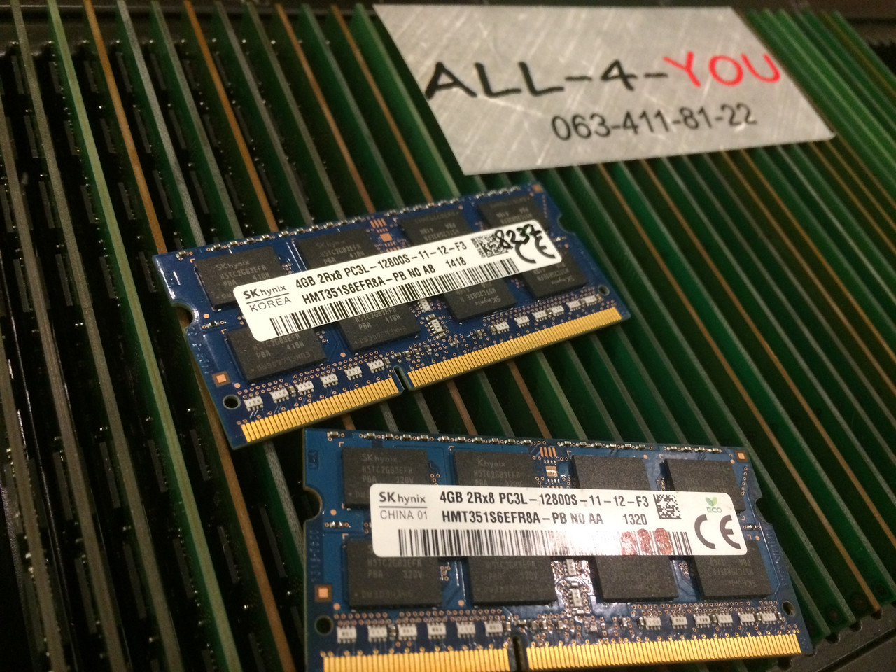 Оперативна Пам'ять HYNIX DDR3 4GB SO-DIMM 1.35 V 2Rx8 PC3L 12800S 1600mHz Intel/AMD — Купити ...