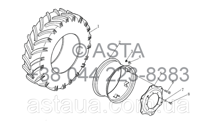 Купить Колесо (Передний Привод) на YTO X1304, цена — Prom.ua (ID#63131189)