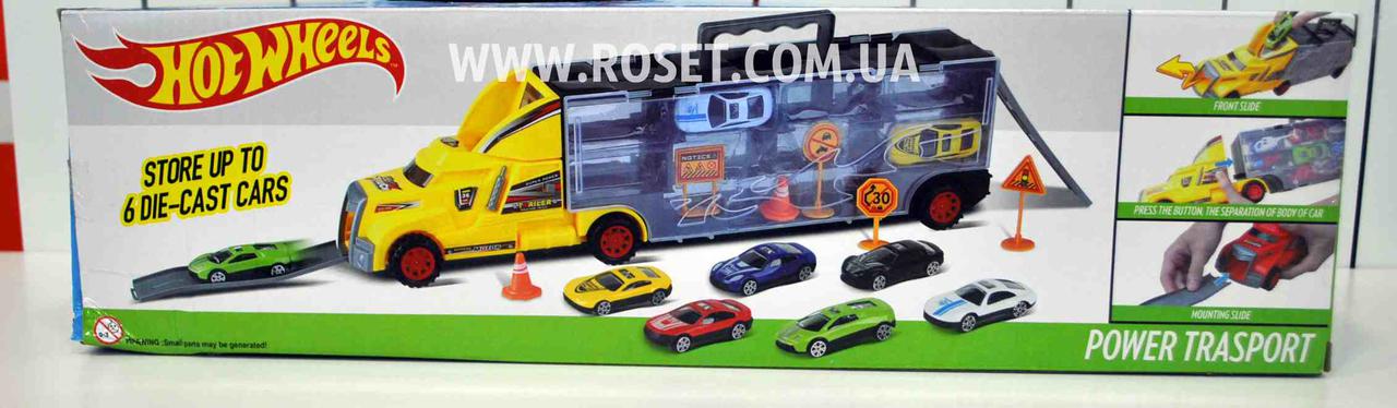 Грузовик-автовоз Hot wheels, 6 машин + номерные знаки: продажа, цена в ...