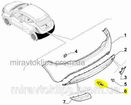 Клипса Крепления Переднего/заднего Бампера, Внутренней Обшивки Салона ...