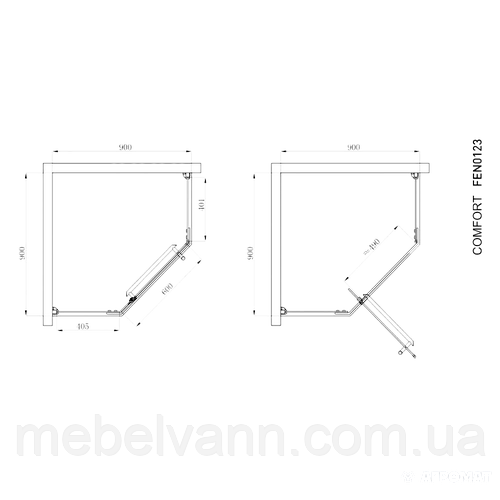 Купить Душевая кабина Devit Comfort FEN0123 пятиугольная 90х90 см, цена — Prom.ua (ID#777449143)