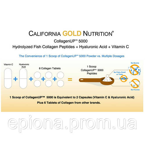 Купить Банка California Gold Nutrition, Колаген UP, гідролізований ...
